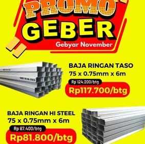Harga Taso Baja Ringan per Batang Terbaru di 2023